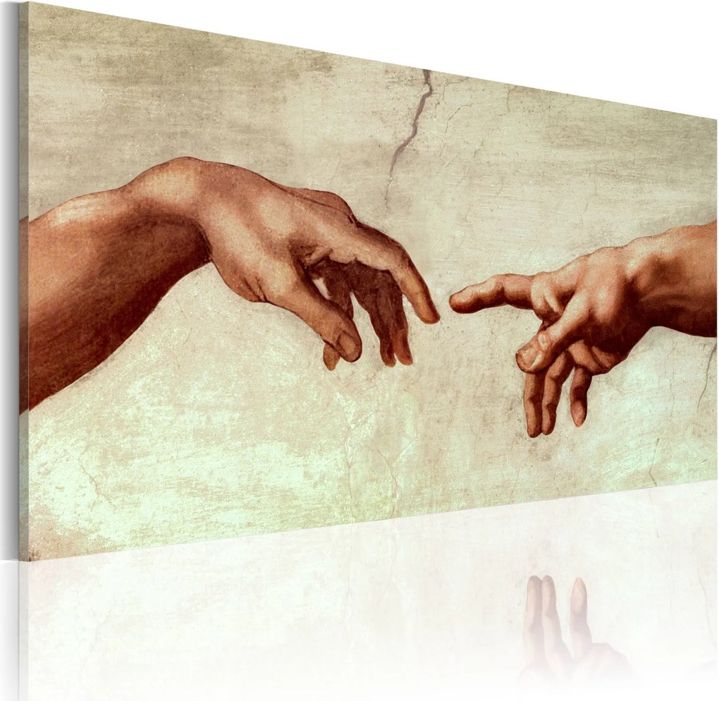 Ručně malovaný obraz - The creation of Adam: fragment of painting 120x60