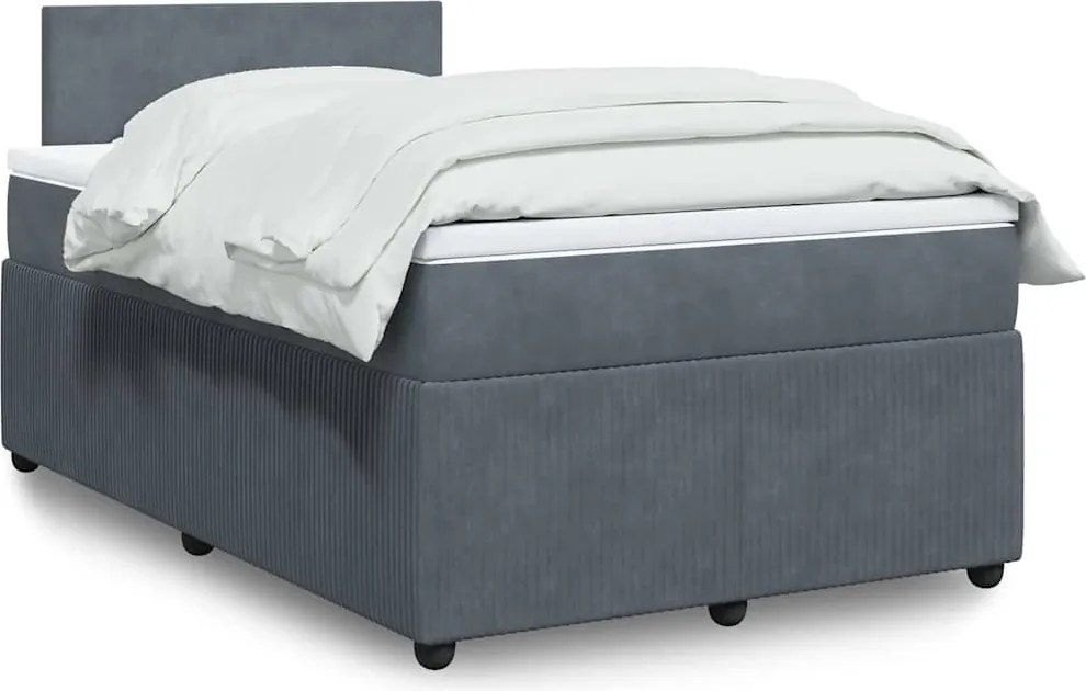 Box spring postel s matrací tmavě šedá 120 x 200 cm samet 3287705