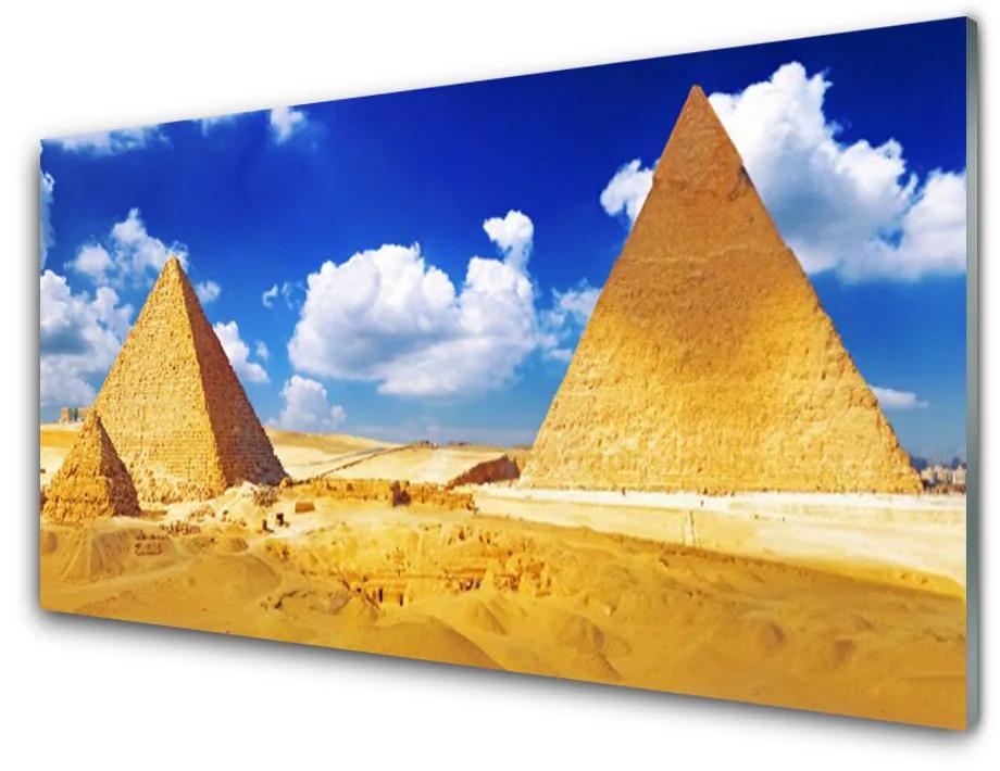 Obraz na skle Poušť Piramidy Krajina 125x50 cm