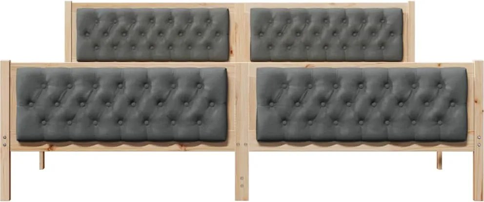 Rám postele s čelo Tmavě šedá 200 x 200 cm Masivní borové dřevo 3394269