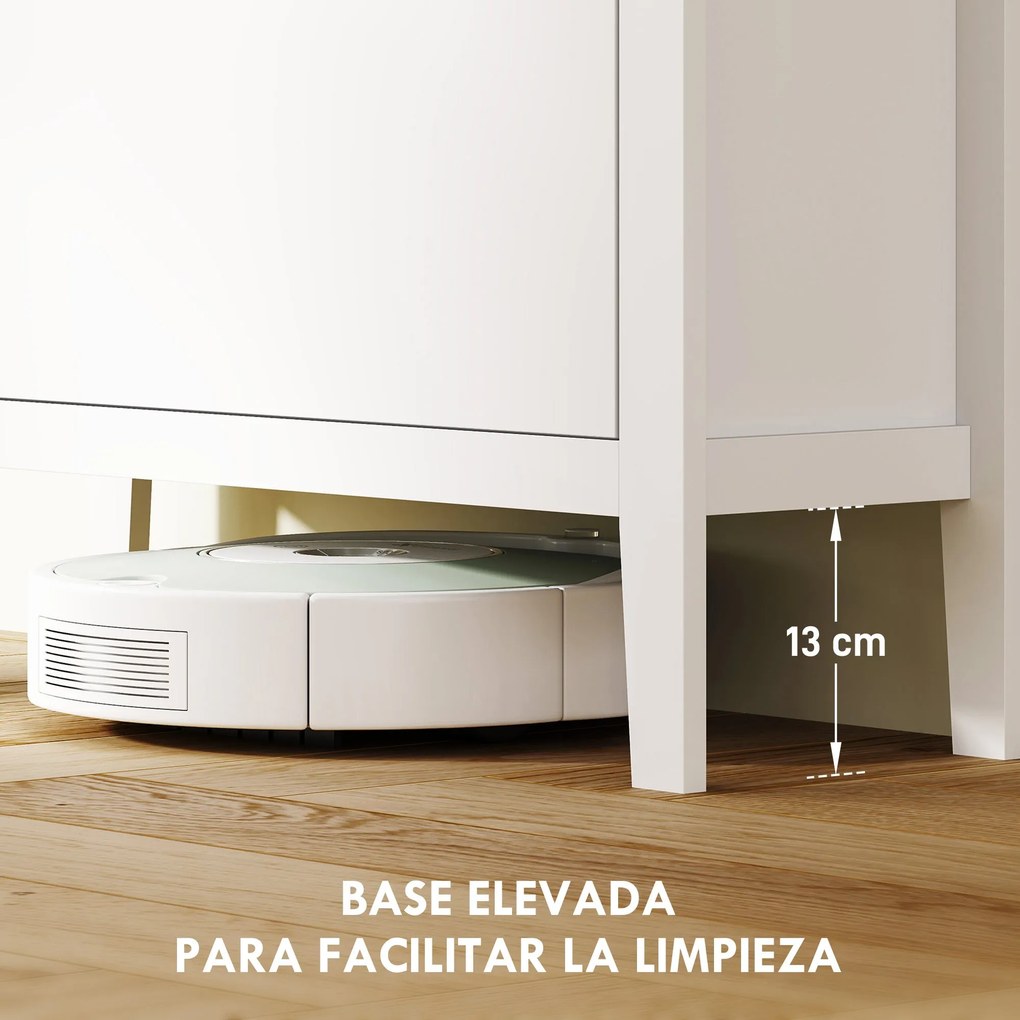 HOMCOM Úzký botník do předsíně s 2 skládacími zásuvkami, nastavitelnými policemi a PU úchopy pro 14 párů bot 80x24x95,5 cm Bílý