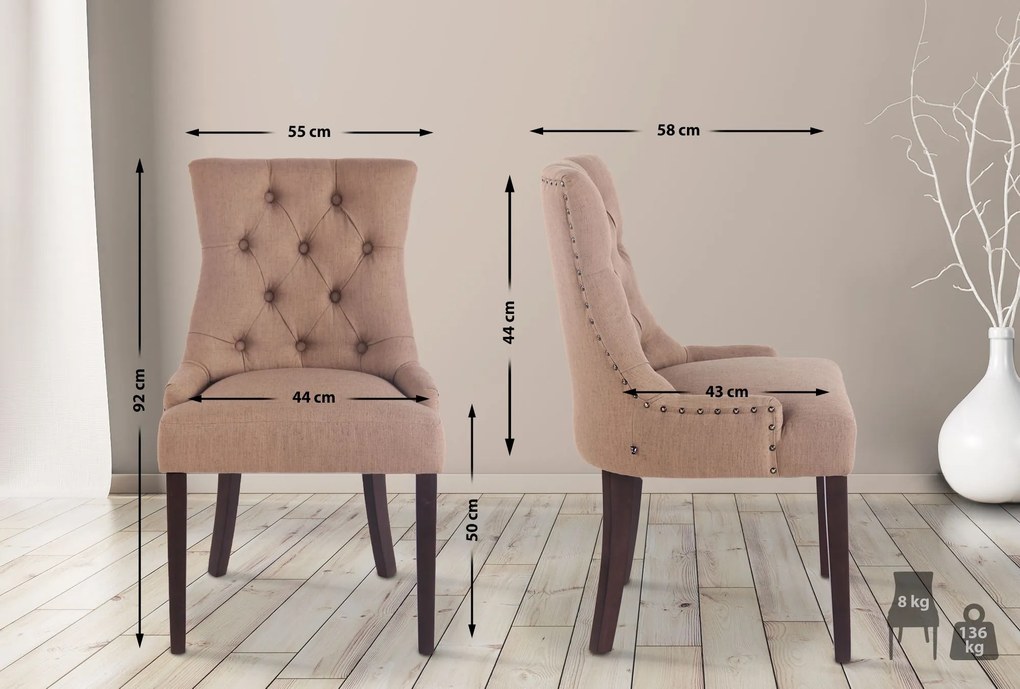 Jídelní židle Aberdeen látka antik – taupe