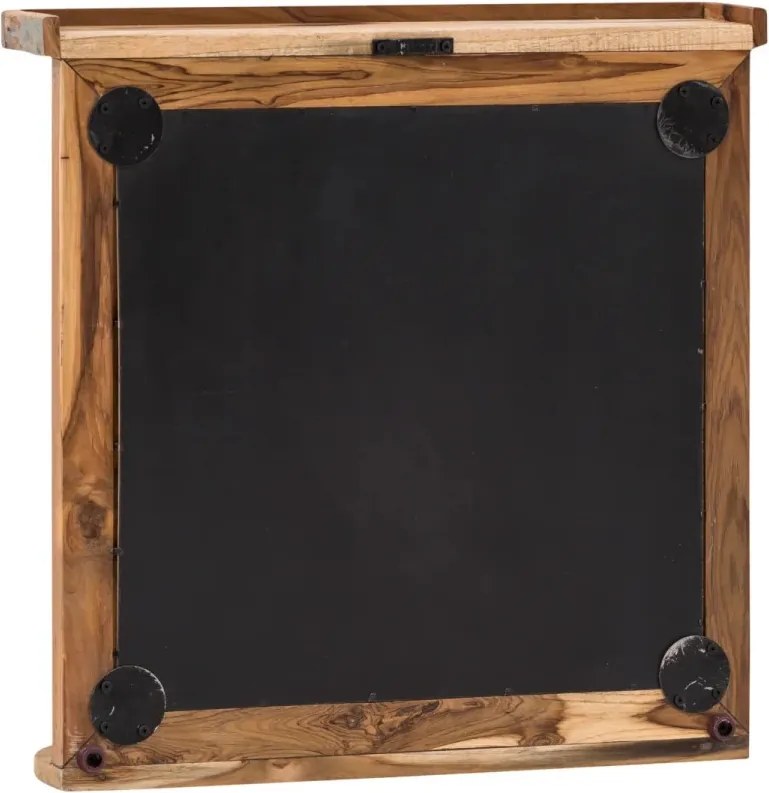furniture-nabytek.cz - Masivní koupelnové zrcadlo Samira z recyklovaného tvrdého dřeva, lakované, hnědé – 57×15×62 cm