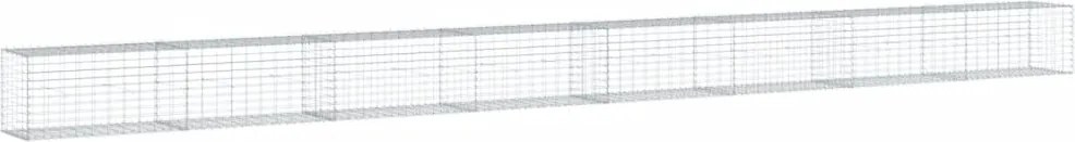 Gabionový koš s víkem 800 x 50 x 50 cm pozinkované železo 3295139