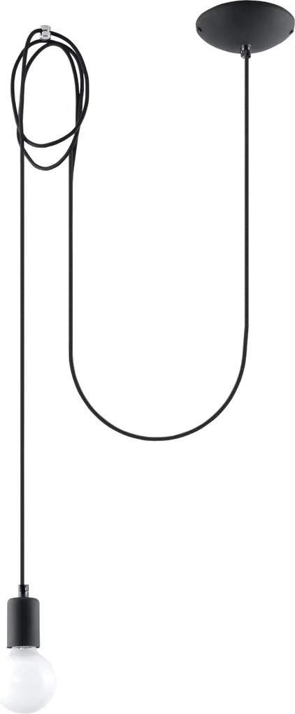 Sollux Lighting Závěsné svítidlo EDISON 1 černé