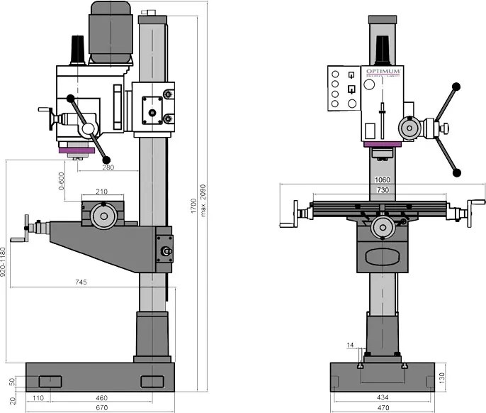 Sloupová převodová vrtačka OPTIdrill DH 40 CT