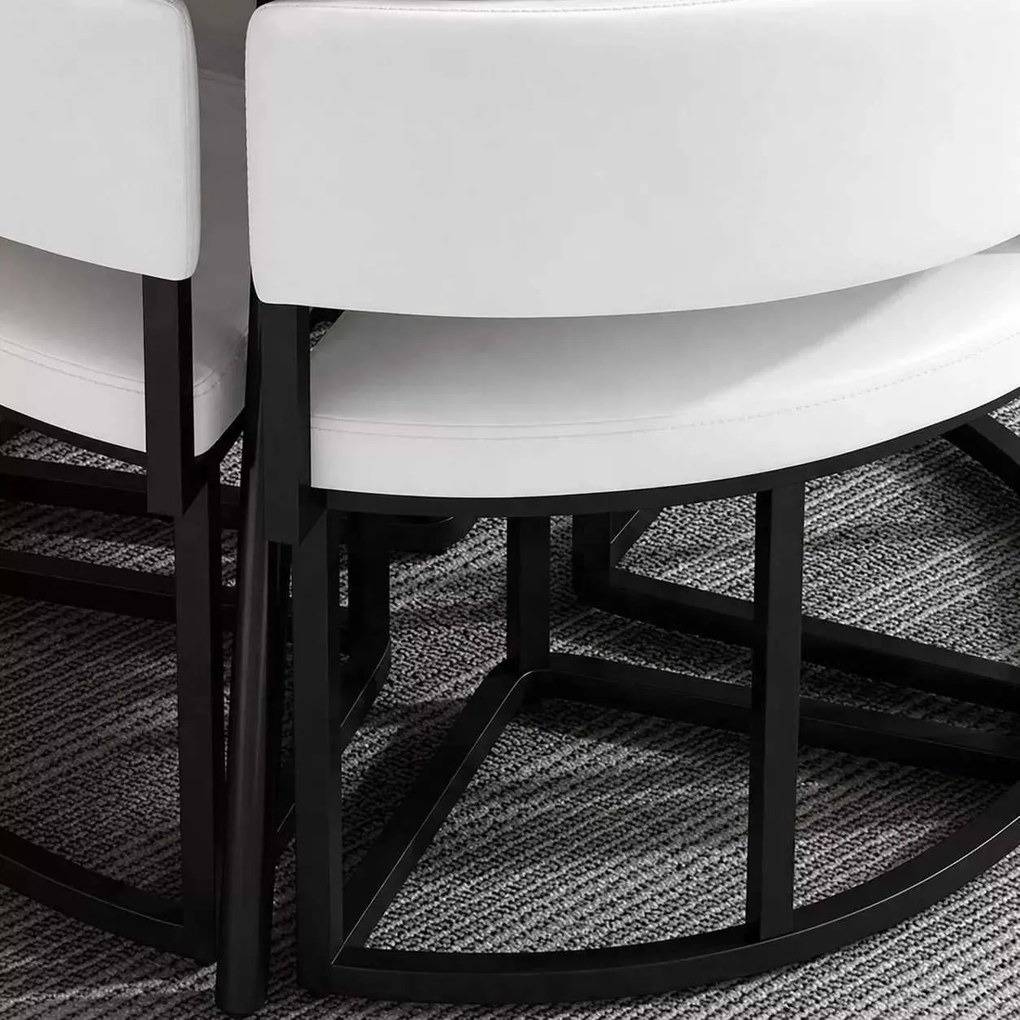 LuxuryForm DESIGN Jídelní set MONTE 4+1 - bílý / černý