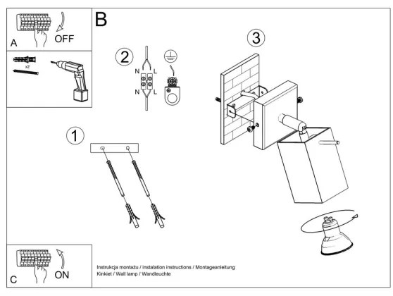 Sollux SL.0099 - Nástěnné bodové svítidlo MERIDA 1xGU10/40W/230V černá