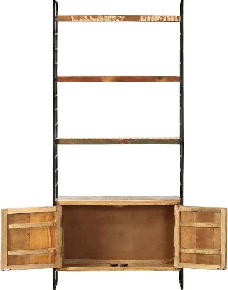 4patrová knihovna 80 x 30 x 180 cm masivní recyklované dřevo 284419