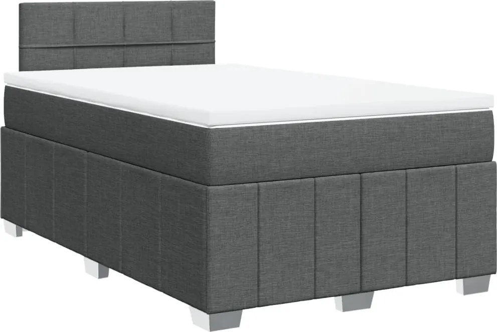 Box spring postel s matrací tmavě šedá 120x200 cm textil 3289336