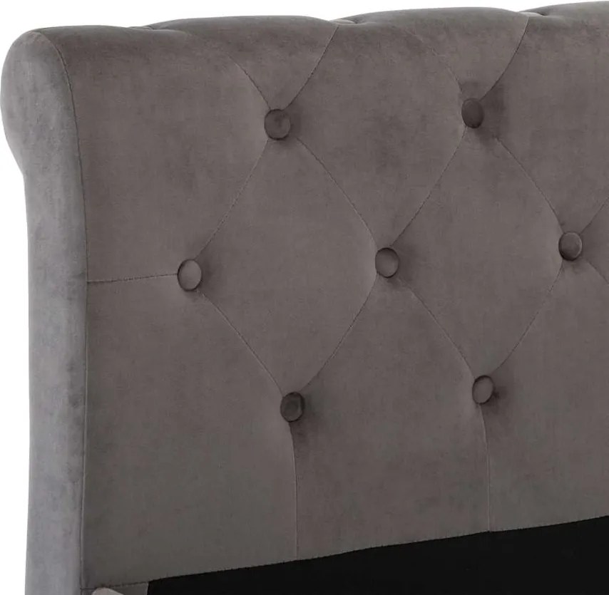 Rám postele šedý samet 200 x 200 cm 288563