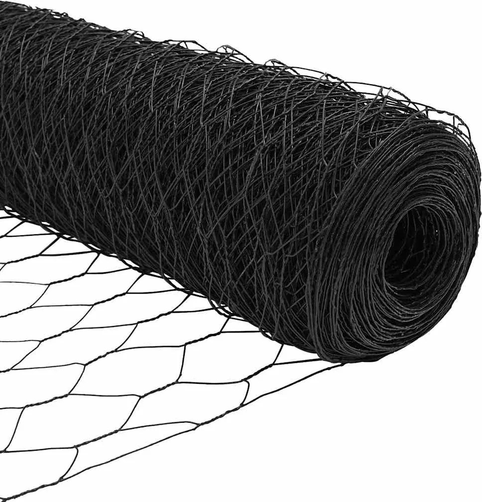 Hexagonální plot s podpěrou 10 x 1,6 m Ocel potažená PVC Šedá 3353218