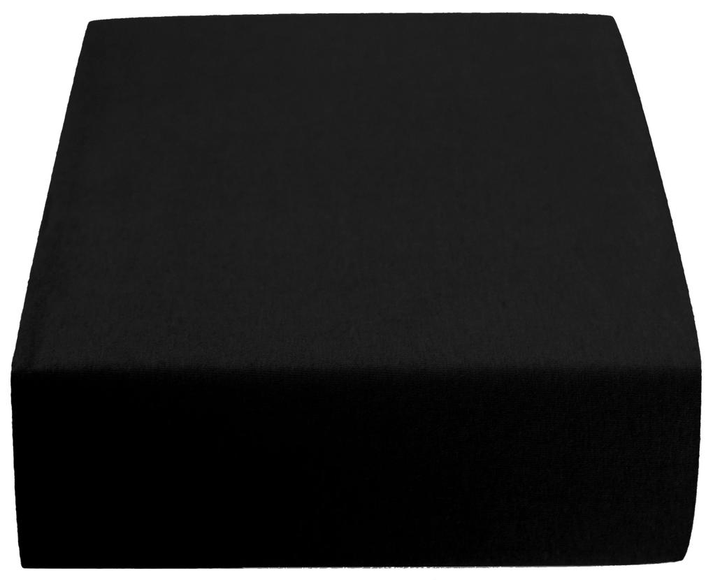 Jersey prostěradlo černé 90x200 cm Gramáž (hustota vlákna): Lux (190 g/m2)