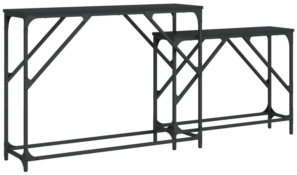 vidaXL Hnízdové konzolové stolky 2 ks černé kompozitní dřevo