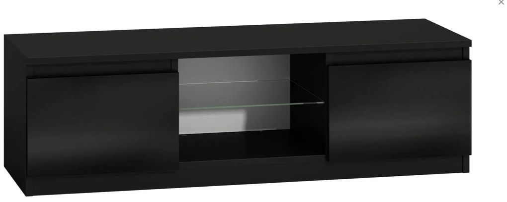 EmaHome Televizní stolek s úložným prostorem RTV 140 - černý lesk