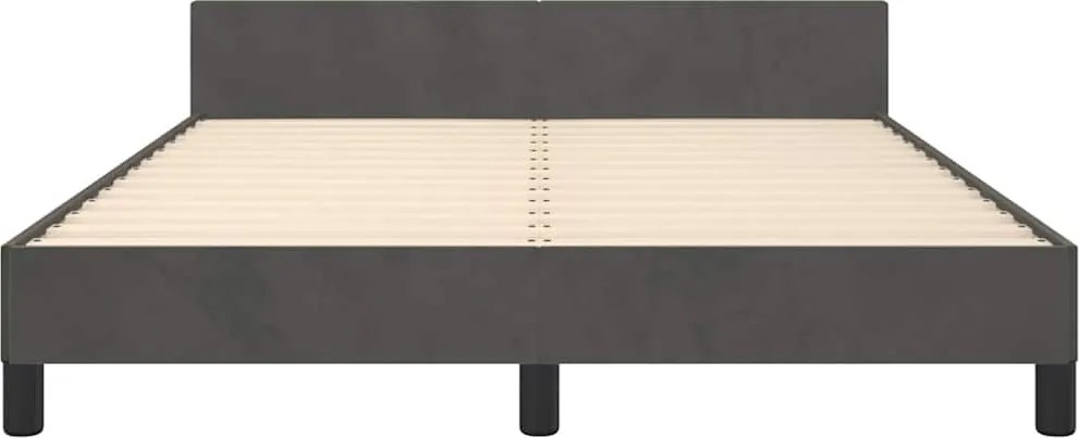 Rám postele bez matrace tmavě šedá 140 x 200 cm samet 3125819