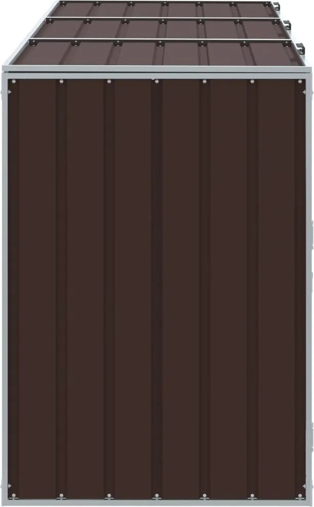 vidaXL Box na 3 popelnice 216 x 81 x 115 cm ocel [4006182] Barva: Šedá
