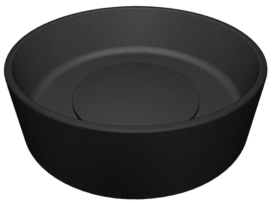Laveo Perl, granitové umyvadlo na desku 360x360x115 mm, černá, LAV-VGP1710T