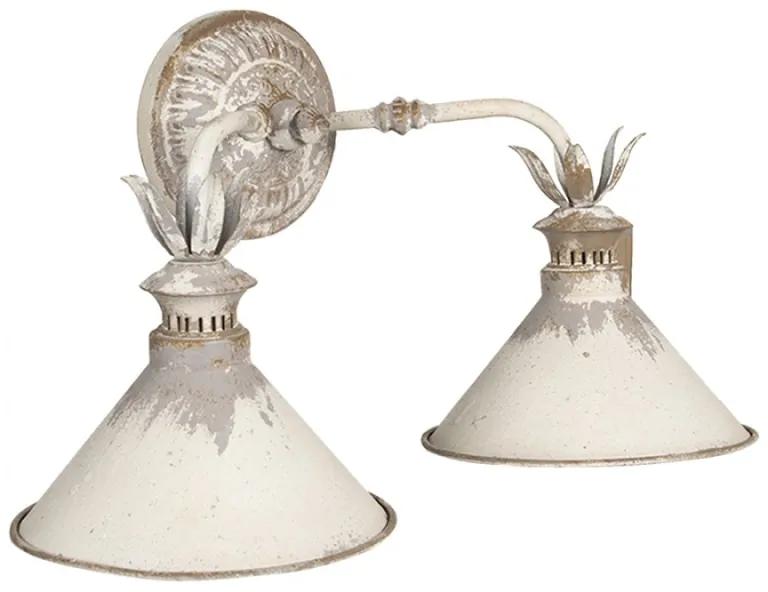 Krémová kovová nástěnná vintage lampa Alieke – 56x30x33 cm
