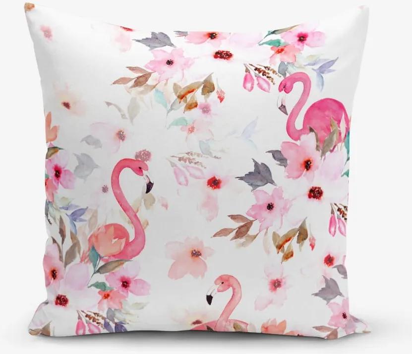 Povlak na polštář s příměsí bavlny Minimalist Cushion Covers Flamingo Party, 45 x 45 cm