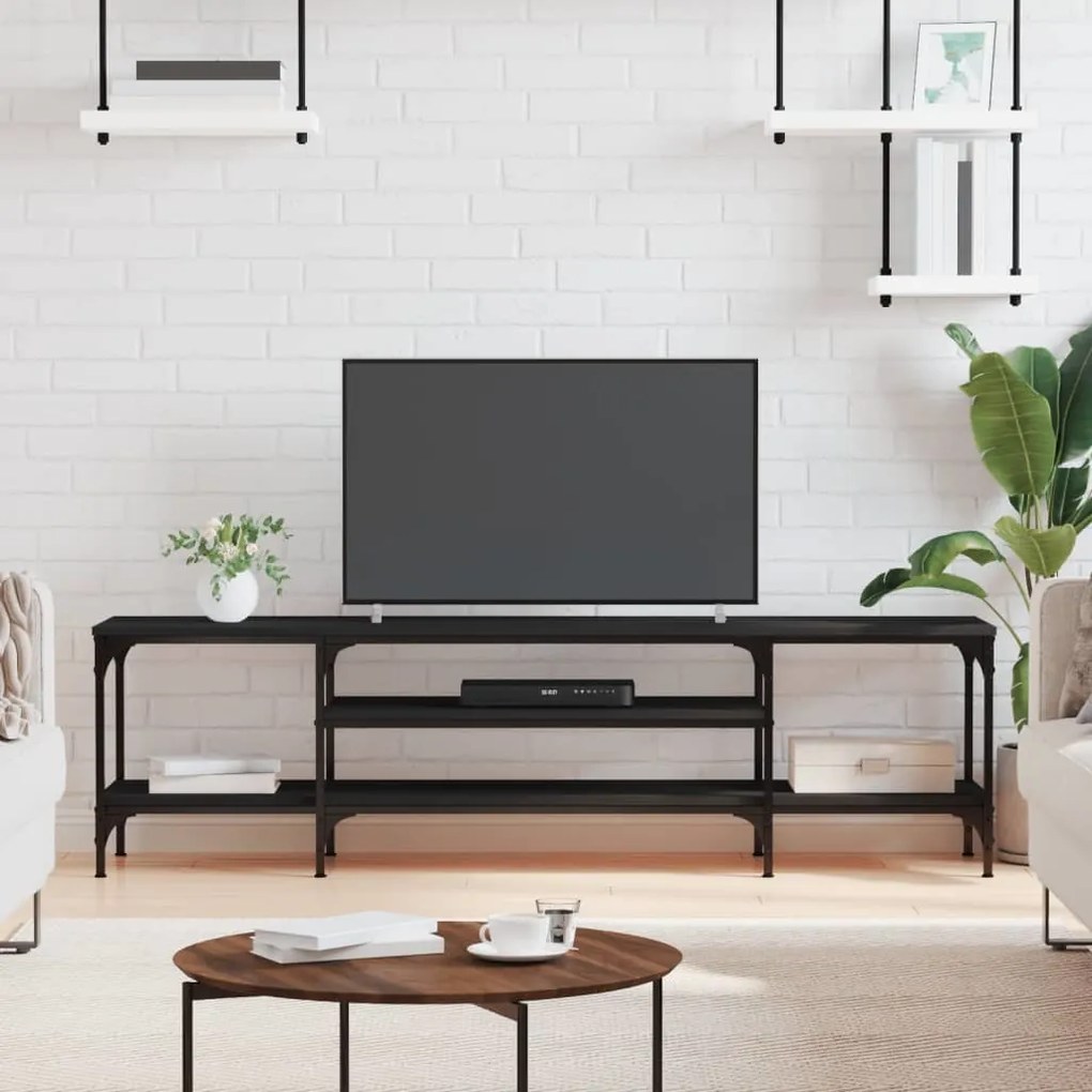 vidaXL TV skříňka 161 x 35 x 45 cm kompozitní dřevo a železo [831810] Barva: kouřový dub