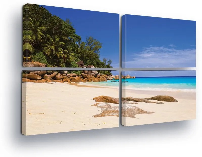 GLIX Obraz na plátně - Exotická Pláž 4 x 60x40 cm