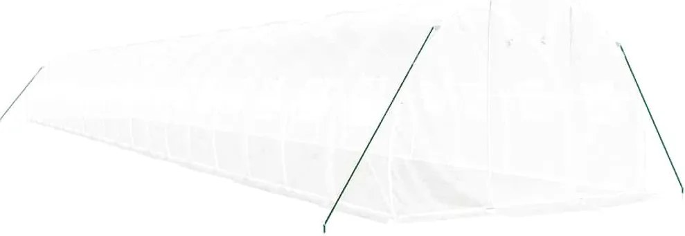 Skleník s ocelovým rámem bílý 60 m² 20 x 3 x 2 m 3188058