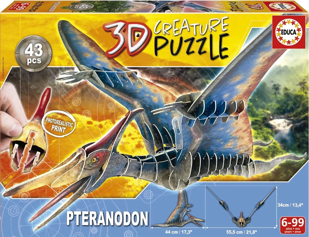 3d puzzle educa 3d puzzle pteranodon 43 dílků