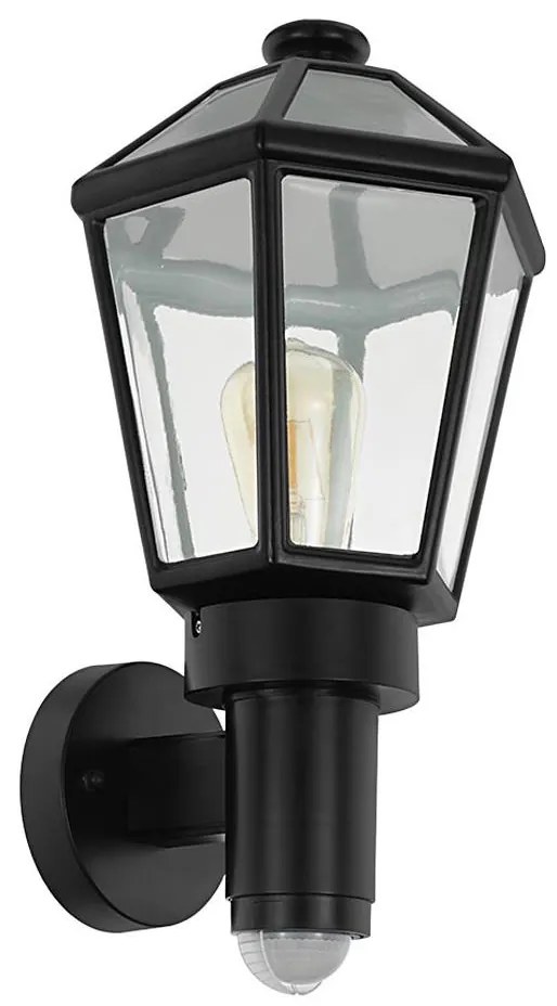 Eglo 97257- Venkovní nástěnné svítidlo se senzorem MONSELICE 1xE27/28W/230V IP44