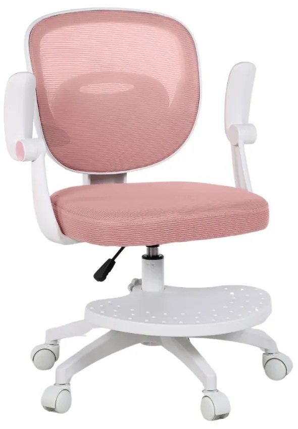 Dětská otočná židle Neoseat JUNI 008 s podnoží — látka, růžová