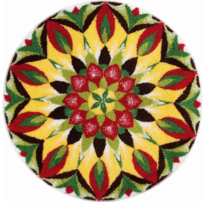 GRUND MANDALA ŽIVOTA Mandala kruhová zelenožlutá průměr 100 cm