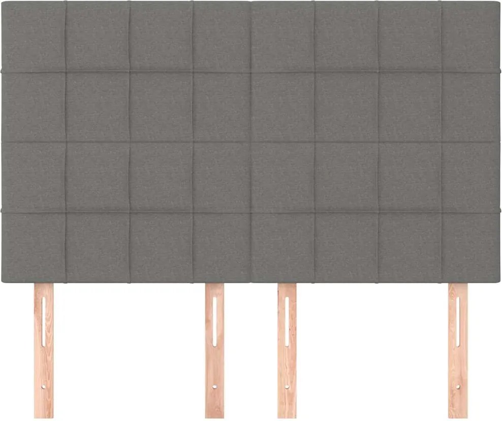 Čelo postele tmavě šedé 144x5x118/128 cm látkové 3116331