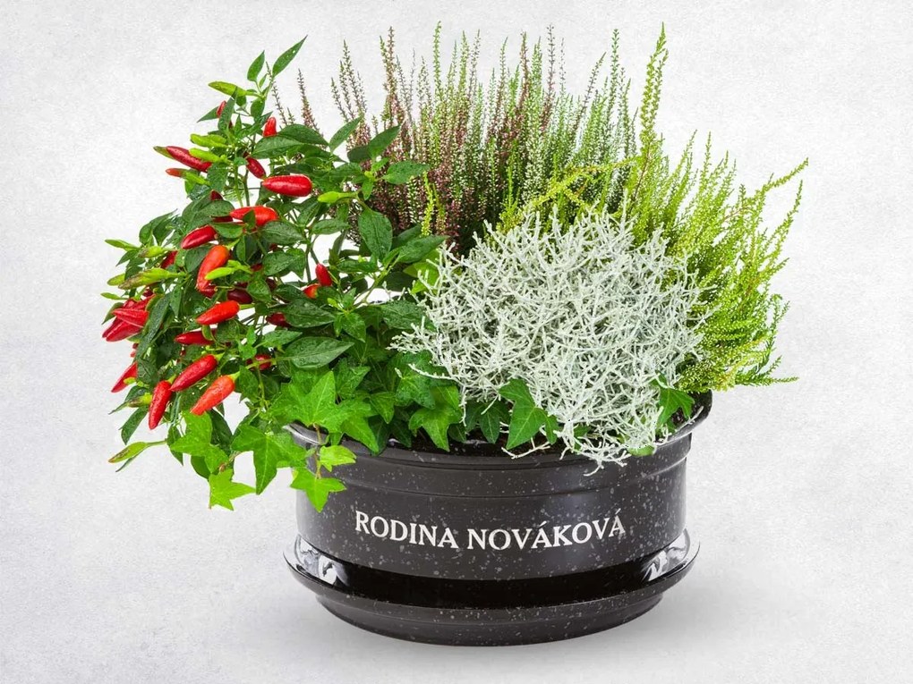 Keramická hřbitovní mísa Loreta - černá