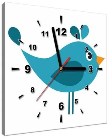 Tištěný obraz s hodinami Modrý ptáček 30x30cm ZP3064A_1AI