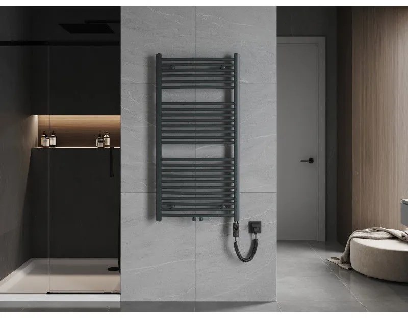 Mexen Ares, elektrické topné těleso 1200x600 mm + topná tyč 600 W, antracitová, W102-1200-600-2600-66