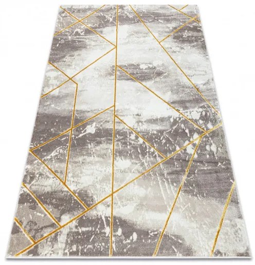 Dywany Łuszczów, Kusový koberec Core 1818 Geometric ivory/gold, 180x270, šedá, chodba / předsíň