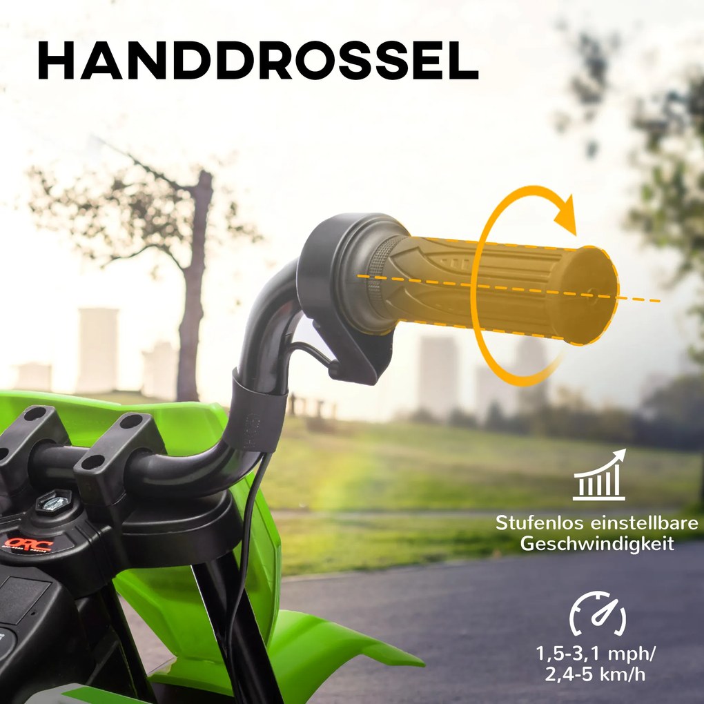AIYAPLAY dětská elektrická motorka max. 30 kg, zelená