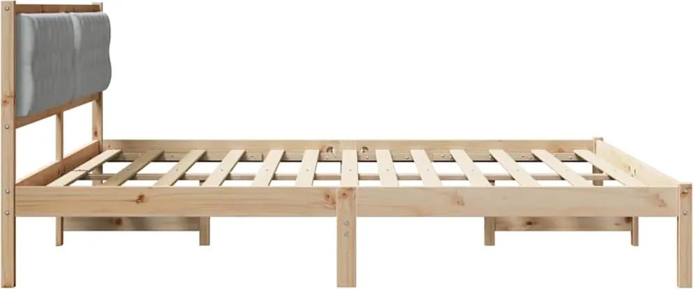 Rám postele Světle šedá 200 x 200 cm Masivní borové dřevo 3394233