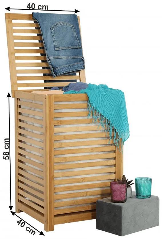 Tempo Kondela Koš na prádlo, lakovaný bambus/béžová, BASKET