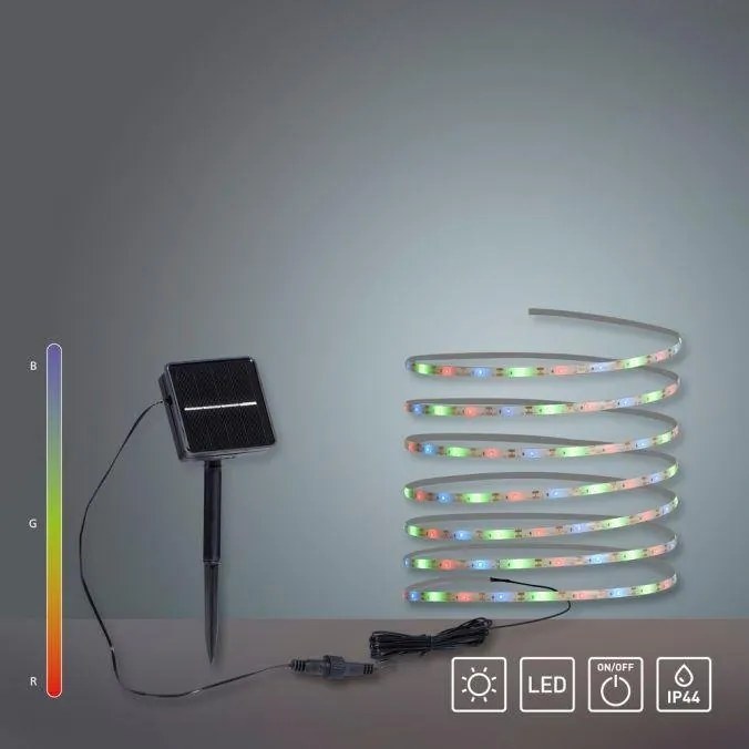 LD 19971-18 TEANIA SOL LED solární LED pásek 8 barevných módů pro venkovní použití IP44 zápich RGB - JUST LIGHT