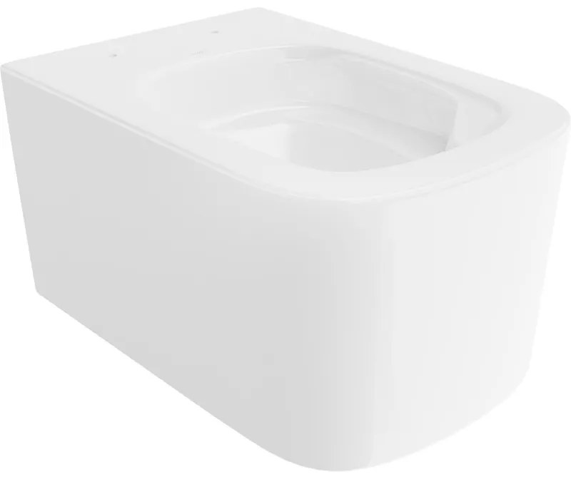 Mexen Vivo, závěsná WC mísa 555x370x335 mm, Rimless Tornádo, bílá lesklá, 3361XX00T