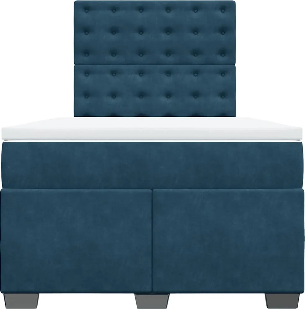 Box spring postel s matrací modrá 120 x 190 cm samet 3293174