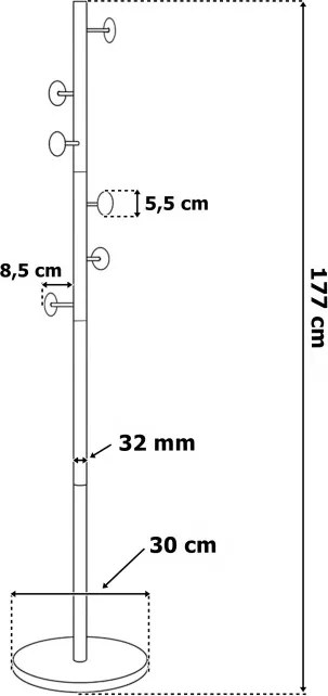 Stojanový věšák ALGER zlatý