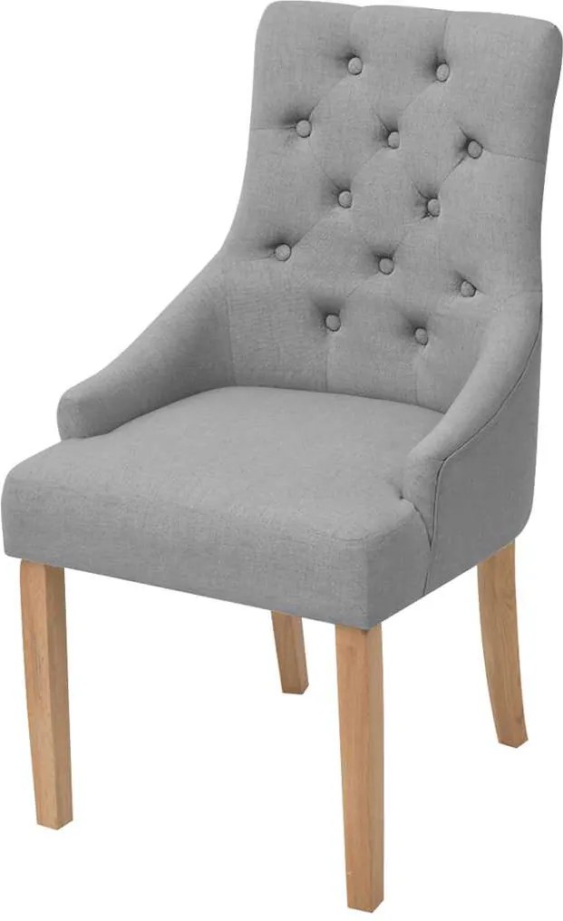 Jídelní židle 2 ks světle šedé textil 243635