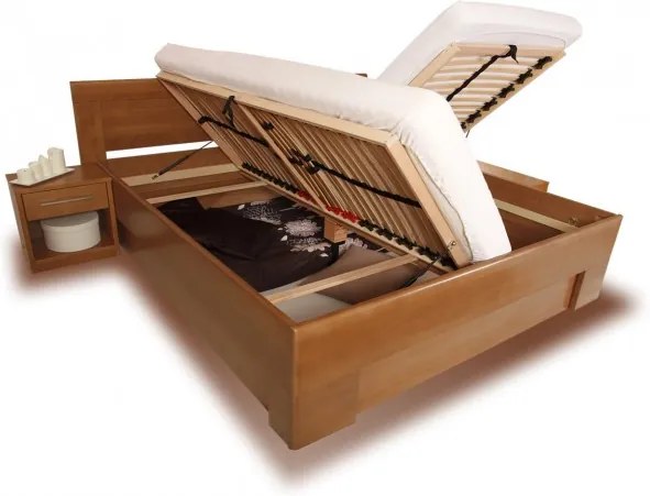 Zvýšená postel pro seniory VAREZZA 7 výklop, masiv buk , 160x200 cm
