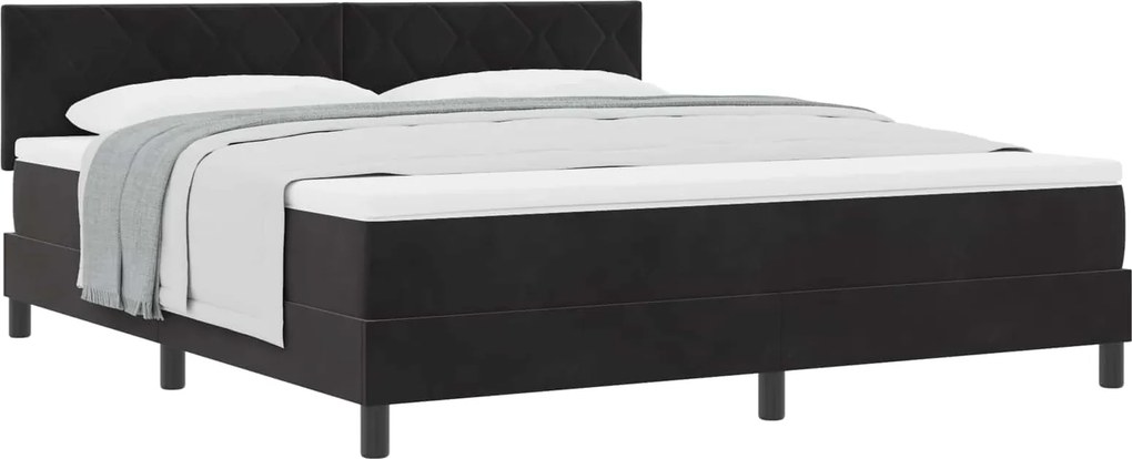 Postel s boxspringem s čelo Černá 180 x 200 cm samet 3339256