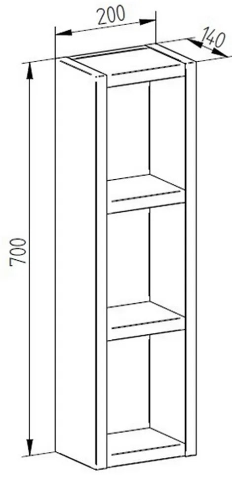Mereo Aira koupelnová skříňka doplňková 20 cm horní policová dub Riviera mountain CN796SDMON