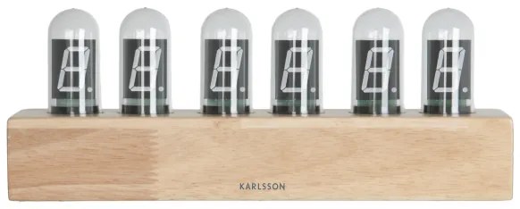 KARLSSON Stolní hodiny Cathode – dřevěné 28 × 7,5 × 11 cm