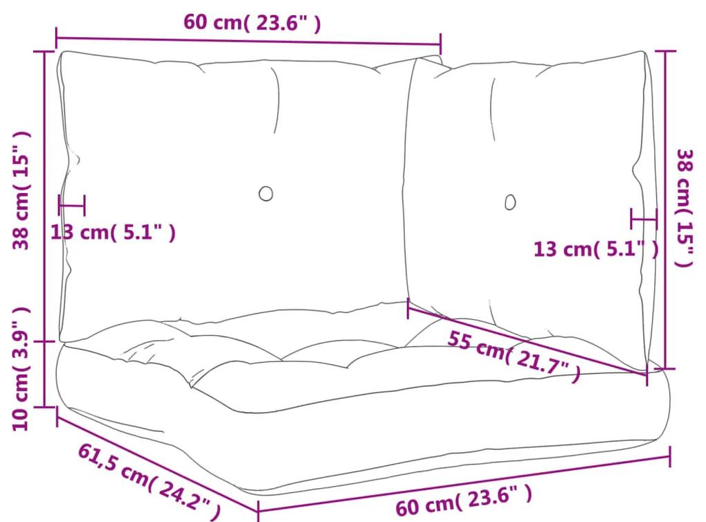 Podušky na nábytek z palet 3 ks černé kostkovaný vzor oxford - Default Title