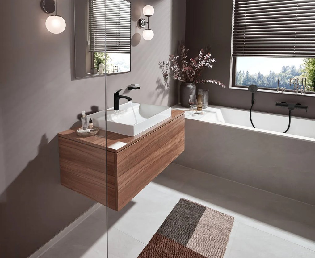 Hansgrohe Vivenis, umyvadlová baterie 110, EcoSmart, černá matná, 75022670